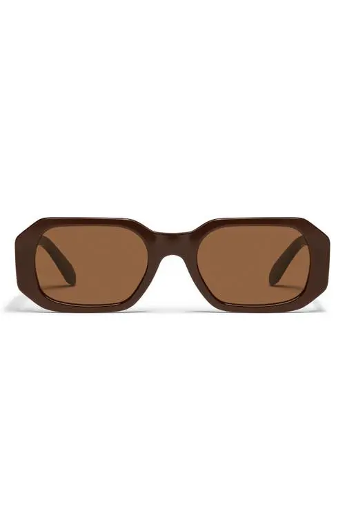 Quay Hyped Up 38mm Square Sunglasses - Chocolate/brown