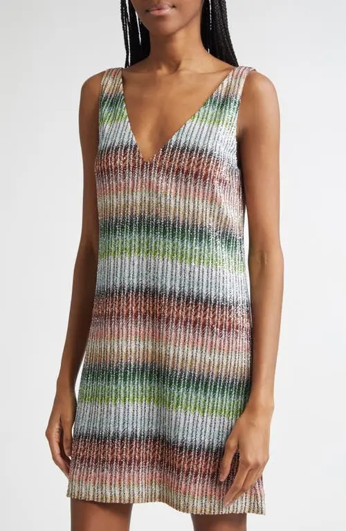 Missoni Metallic Zigzag Knit Minidress