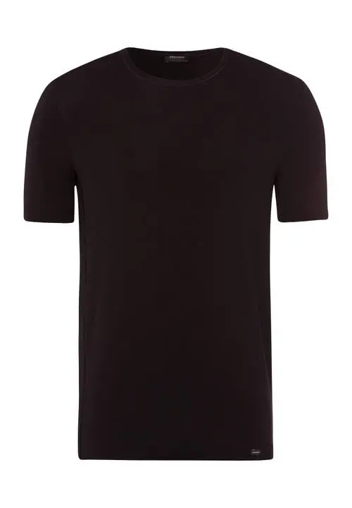 Hanro Natural Function Tencel™ And Cotton Fitted Crew Neck T-shirt - Deep Black