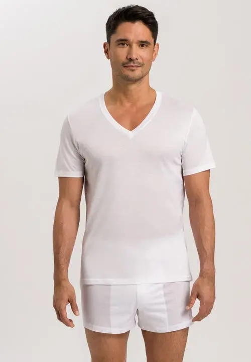 Hanro Cotton Sporty V-neck Cotton T-shirt