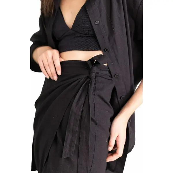 GOTTEX BEACH LIFE Resort Pola Wrap Swim Cover Up Skirt - Black