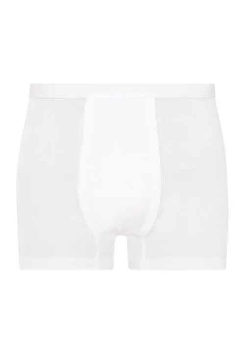 Hanro Cotton Pure Cotton Boxer Brief With Fly - White