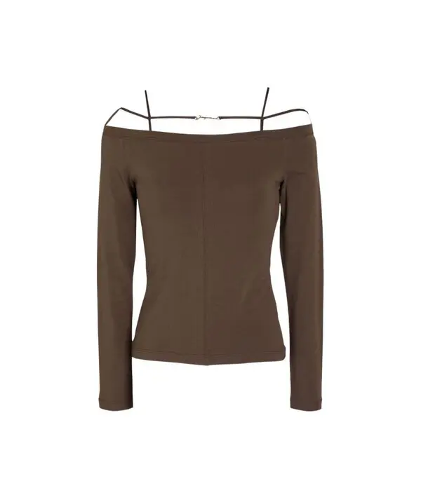 Jacquemus Sierra Off-the-shoulder Stretch Cotton-jersey Top