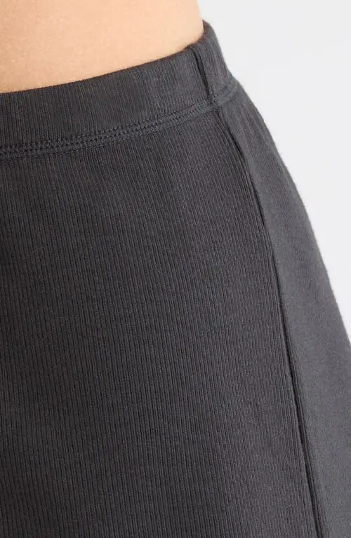 SKIMS Stretch Cotton Rib Loose Shorts - Soot