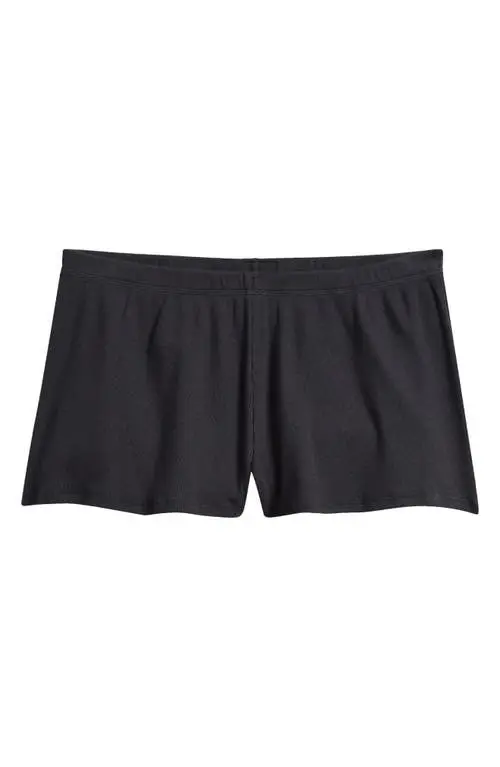 SKIMS Stretch Cotton Rib Loose Shorts - Soot