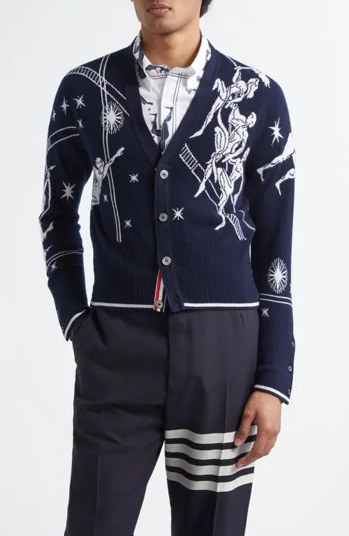 Thom Browne Olympic Constellation Cashmere Cardigan