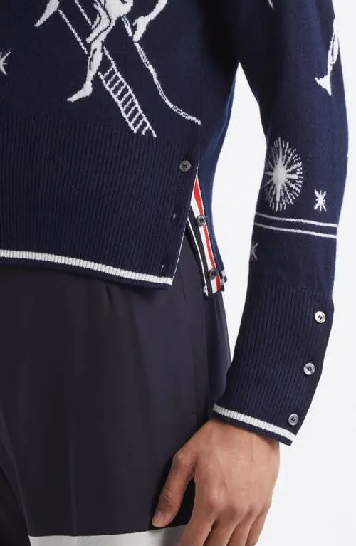 Thom Browne Olympic Constellation Cashmere Cardigan