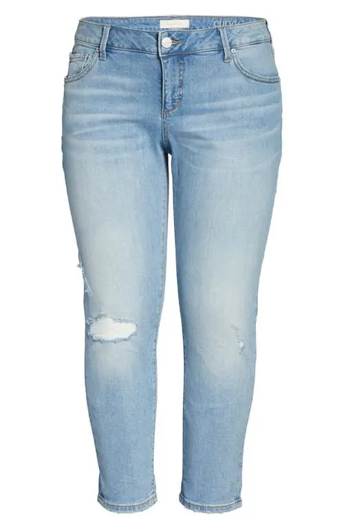 SLINK JEANS Distressed Crop Boyfriend Jeans