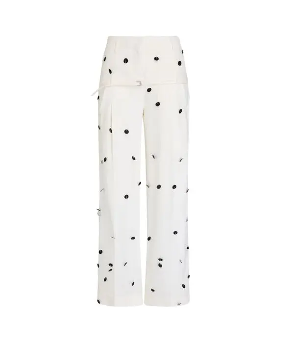 Jacquemus Criollo Brodé Polkadot Wide-leg Canvas Pants