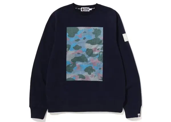 A BATHING APE Grid Camo Crewneck Sweatshirt