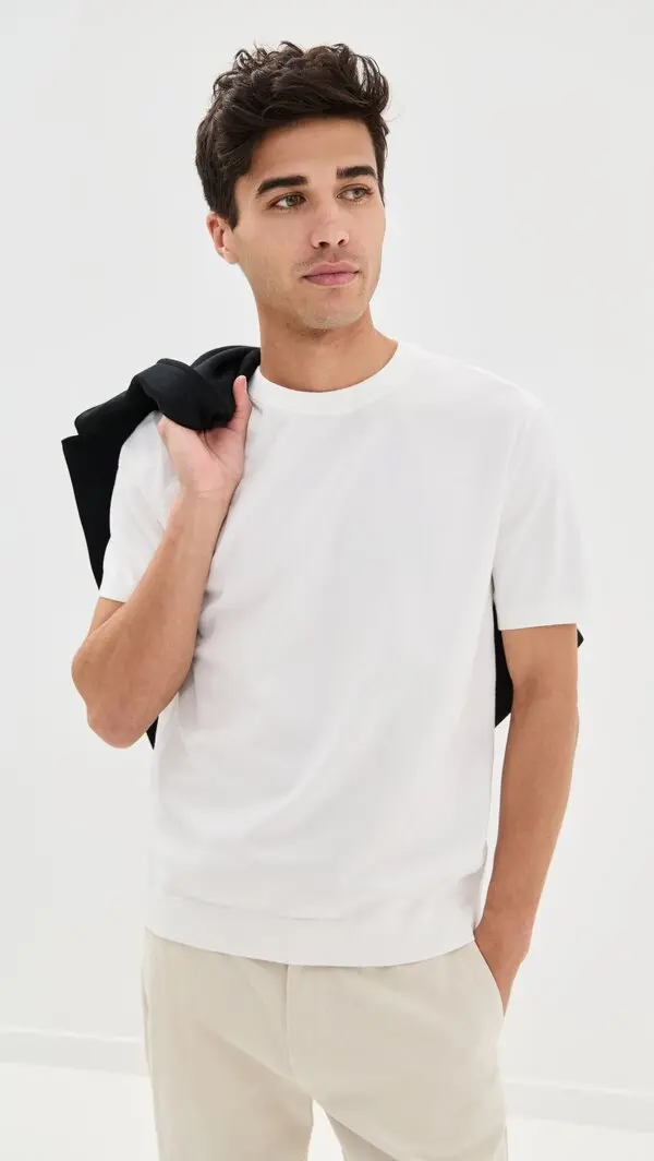 Theory Light Bilen Knit Soris Tee - White