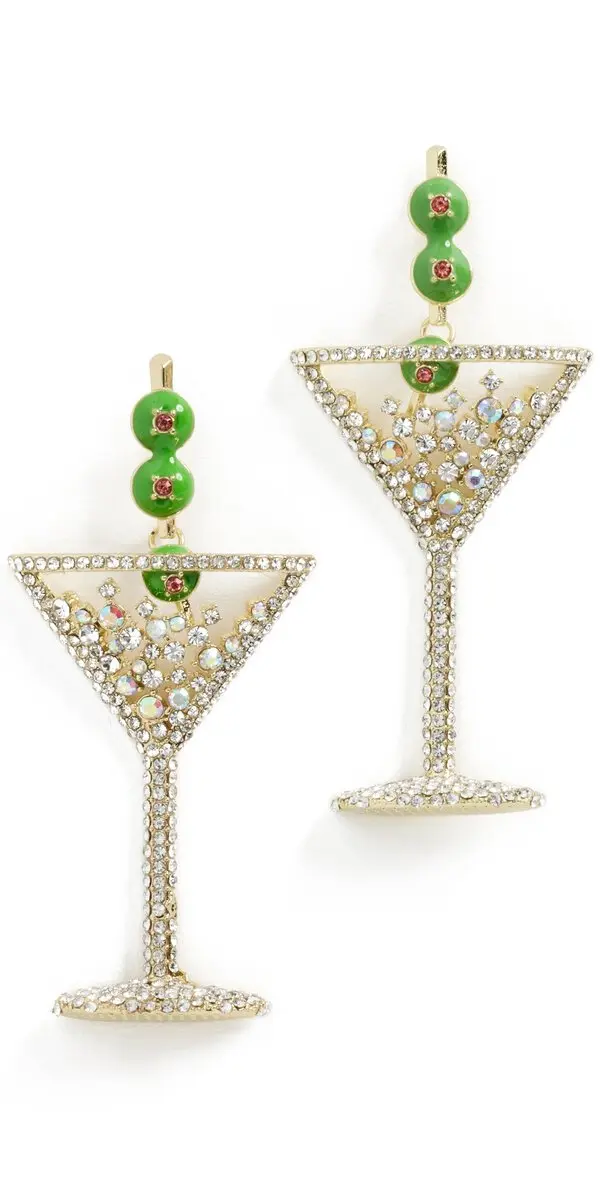 Baublebar Pimento Memento Martini Earrings - Clear/green