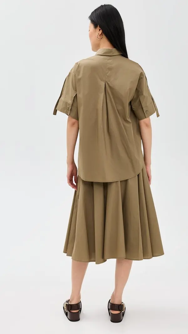 MEIMEIJ Oversized Button-down Ruched Dress