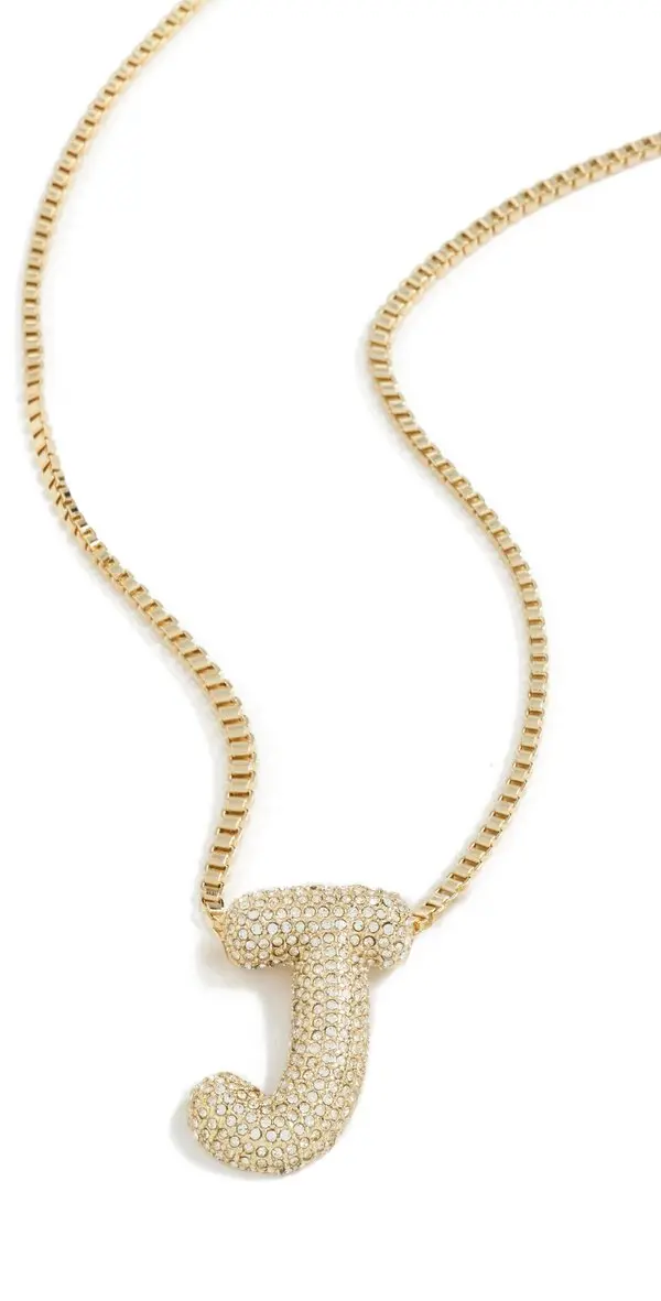 Baublebar Pave Bubble Initial Necklace - J