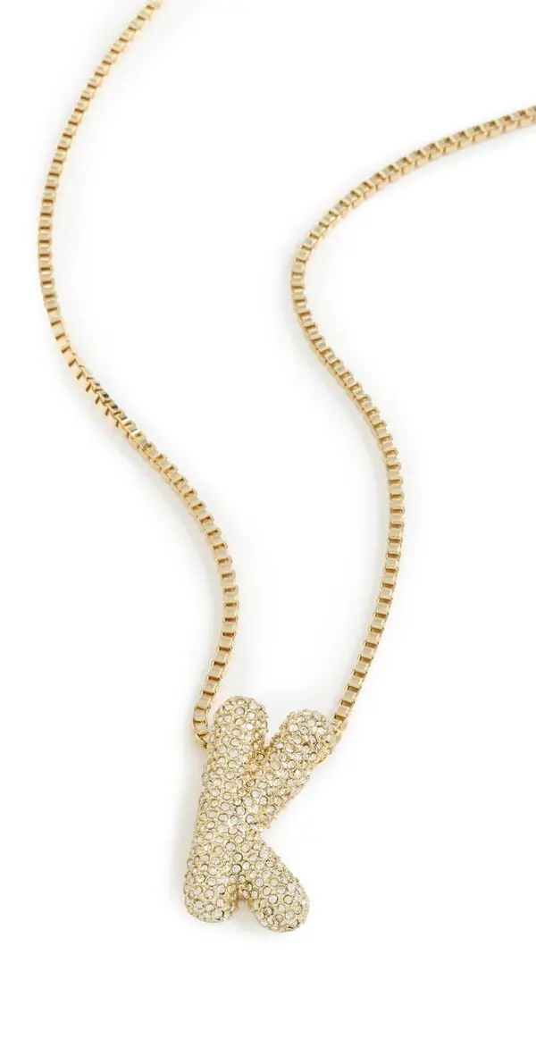 Baublebar Pave Bubble Initial Necklace - K