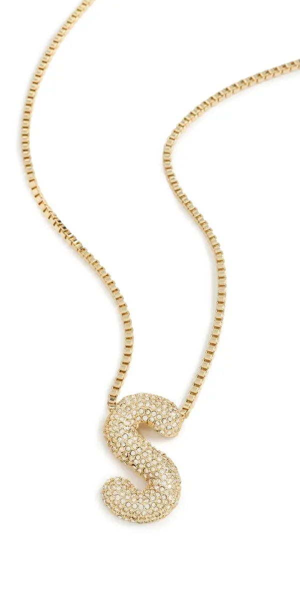 Baublebar Pave Bubble Initial Necklace - S