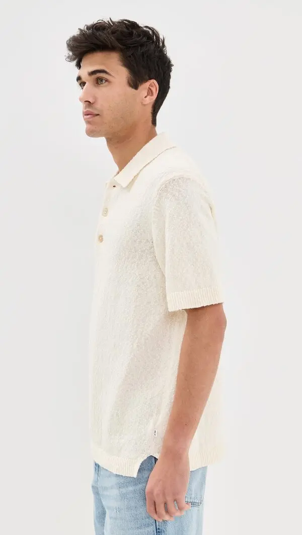 Nn07 Randy Boucle Knit Polo - Ecru