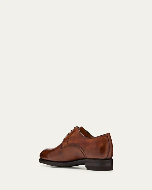 Bontoni Umberto Cap-toe Derby Shoes - Cognac