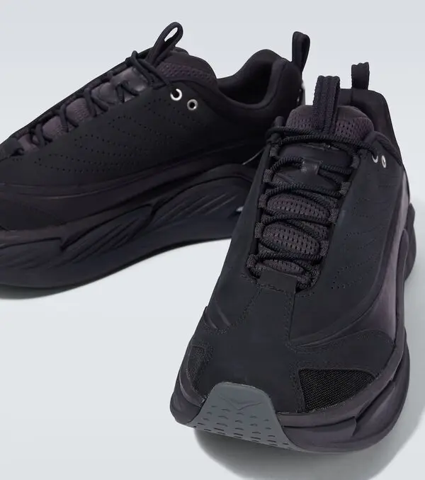 Hoka One One Elevon X Leather-trimmed Sneakers - Black