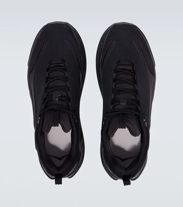 Hoka One One Elevon X Leather-trimmed Sneakers - Black