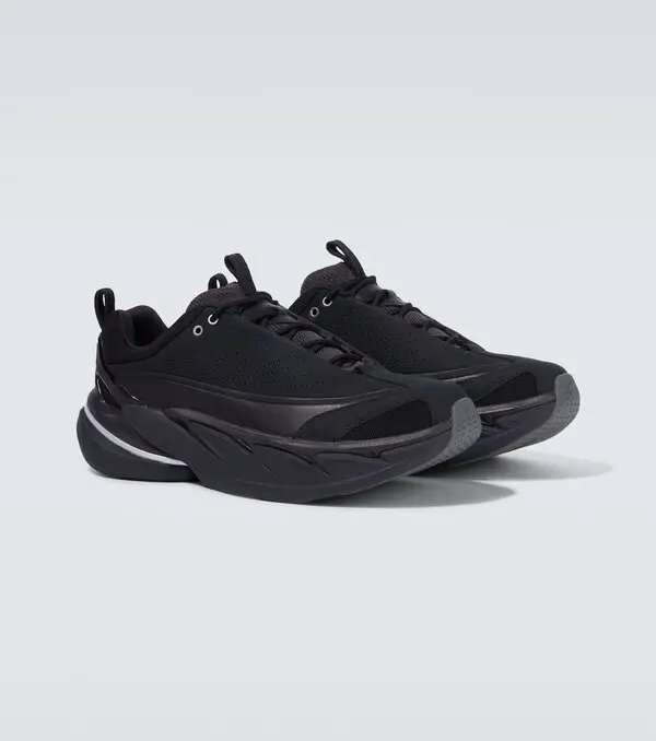 Hoka One One Elevon X Leather-trimmed Sneakers - Black