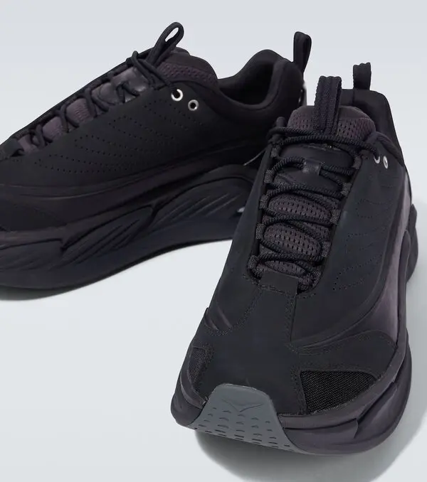 Hoka One One Elevon X Leather-trimmed Sneakers - Black