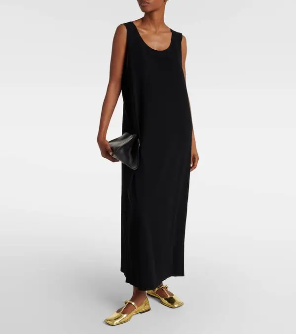 THE ROW Square T-strap Leather Mary Jane Flats - Gold