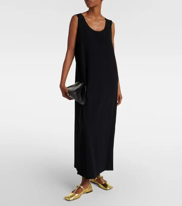 THE ROW Square T-strap Leather Mary Jane Flats - Gold