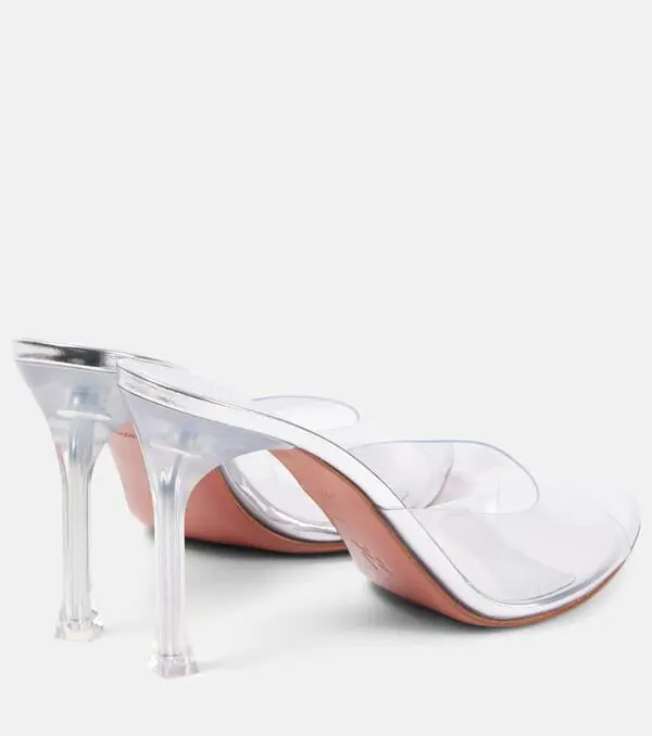 Amina Muaddi Alexa Glass 95 Mules - Transparent