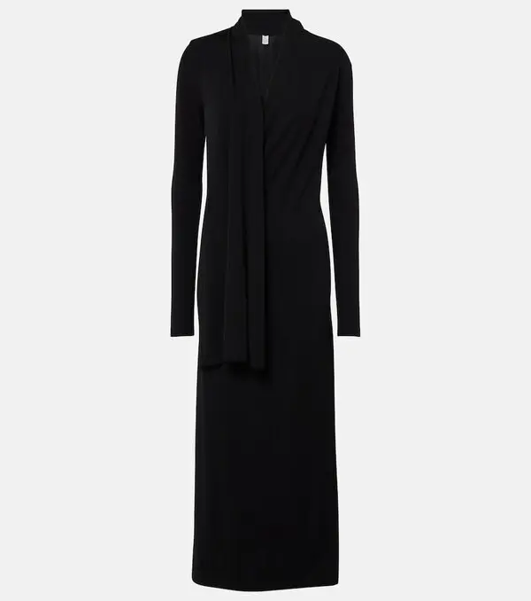 TOTEME Scarf-detail Jersey Maxi Dress - Black