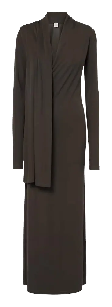 TOTEME Scarf-detail Jersey Maxi Dress - Grey