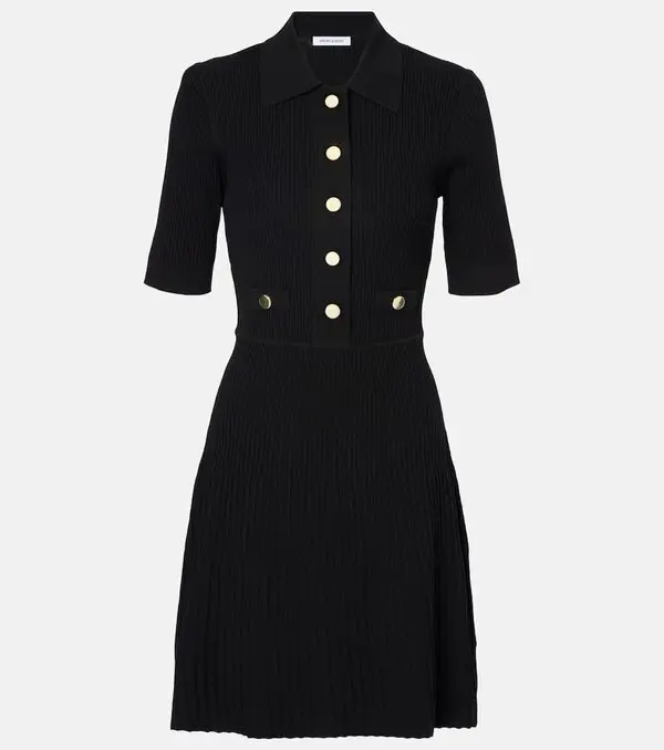 Veronica Beard Lauper Ribbed-knit Polo Shirt Dress
