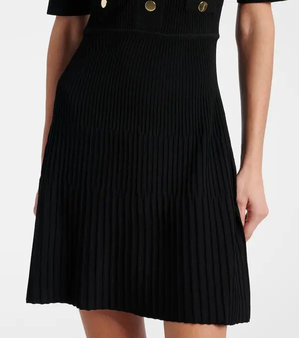 Veronica Beard Lauper Ribbed-knit Polo Shirt Dress