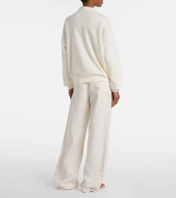 THE ROW Corzas Cotton And Cashmere Polo Sweater - White