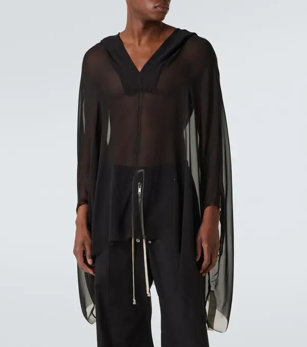 Rick Owens Hooded Silk Top