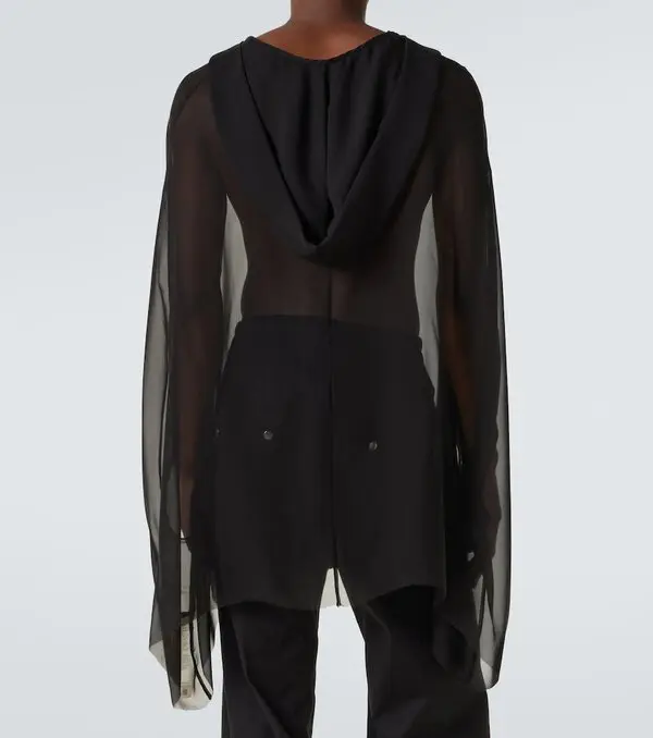 Rick Owens Hooded Silk Top