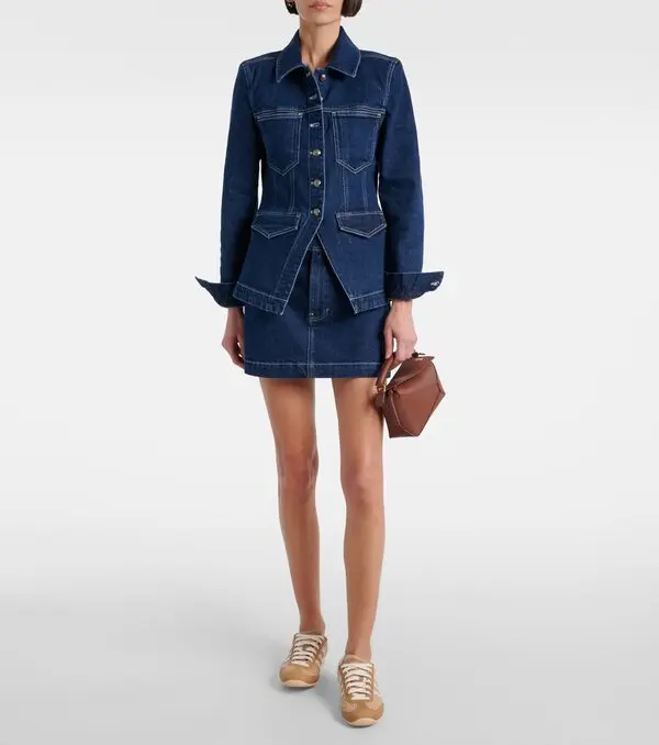 Veronica Beard Bowen Denim Miniskirt