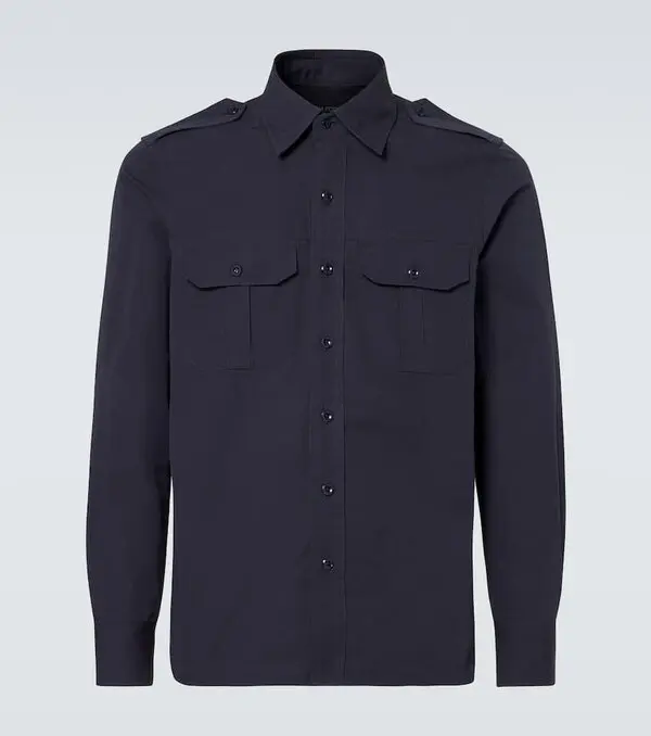 TOM FORD Cotton And Silk Poplin Shirt - Blue