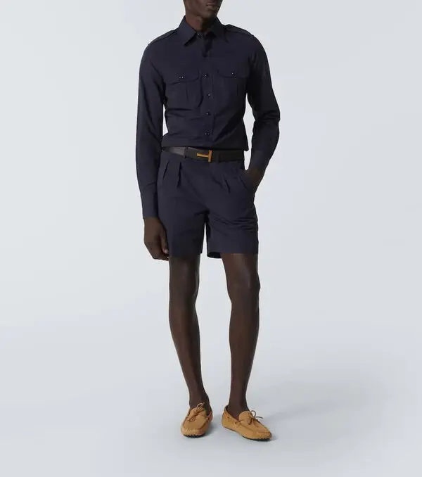 TOM FORD Cotton And Silk Poplin Shirt - Blue