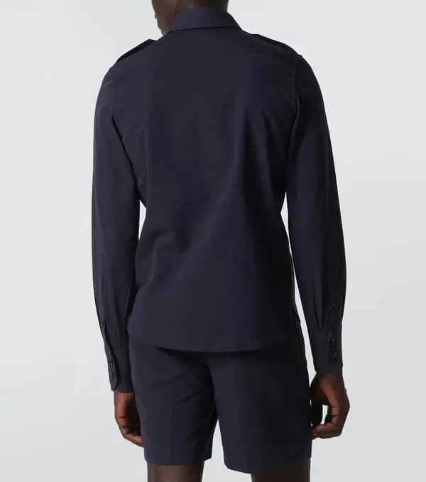 TOM FORD Cotton And Silk Poplin Shirt - Blue