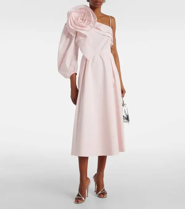asymmetric poplin midi dress Kenneth Cole