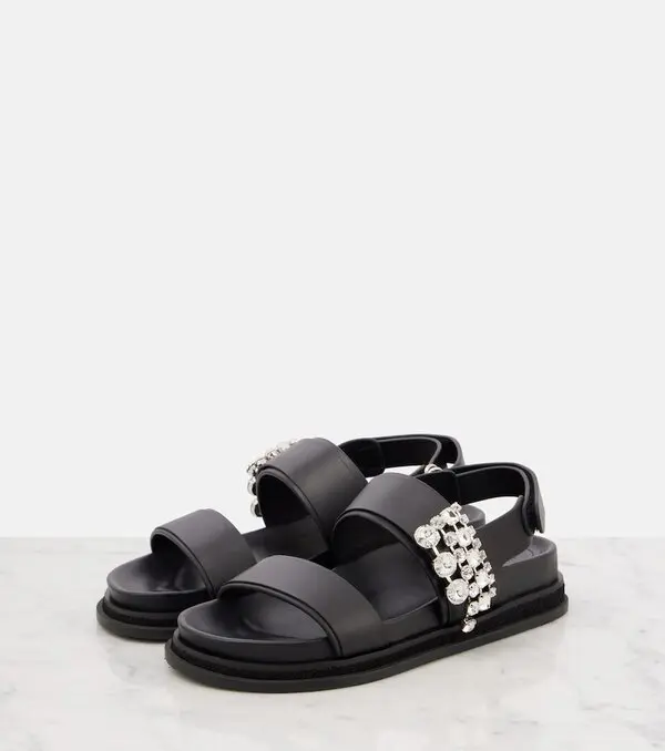 JIMMY CHOO Verity Embellished Leather Sandals