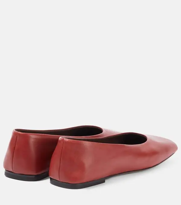 THE ROW Square Leather Ballet Flats