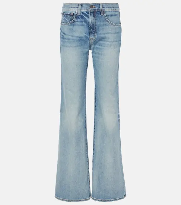 NILI LOTAN Celia Mid-rise Flare Jeans - Blue