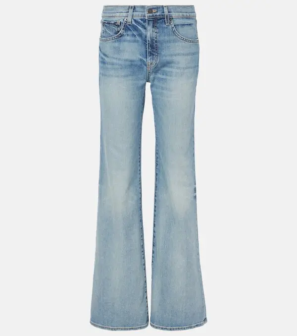 NILI LOTAN Celia Mid-rise Flare Jeans - Blue