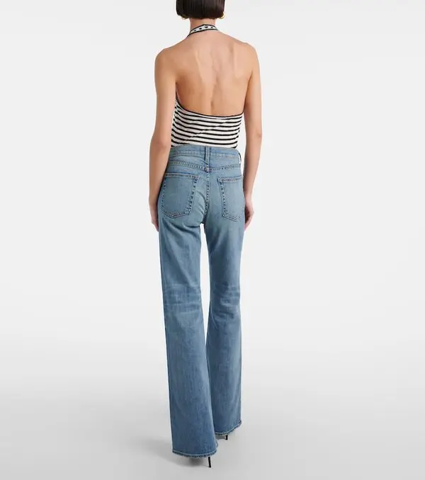 NILI LOTAN Celia Mid-rise Flare Jeans - Blue