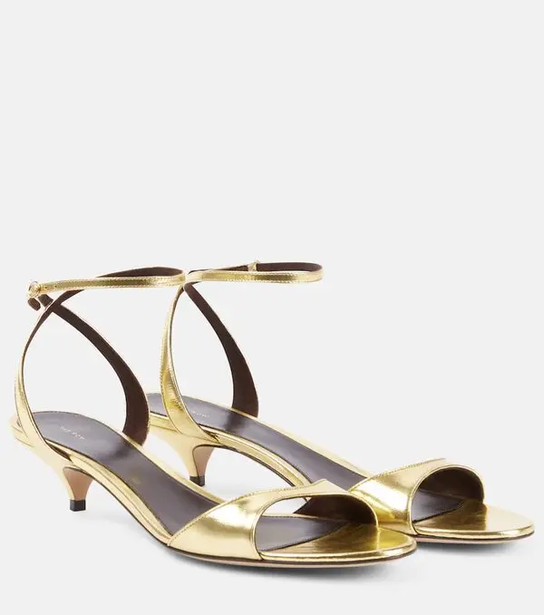 THE ROW Vika 35 Leather Sandals - Gold