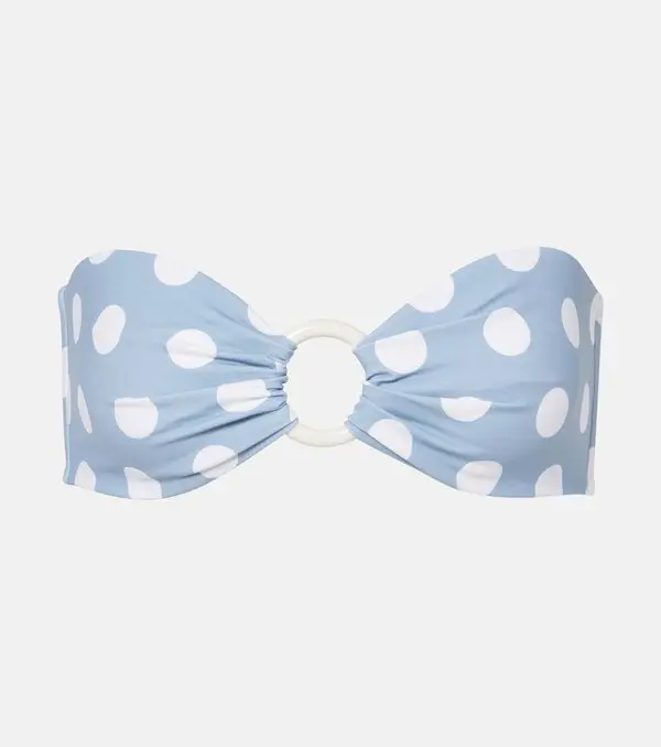 Marysia Coronada Polka-dot Bandeau Bikini Top - Blue