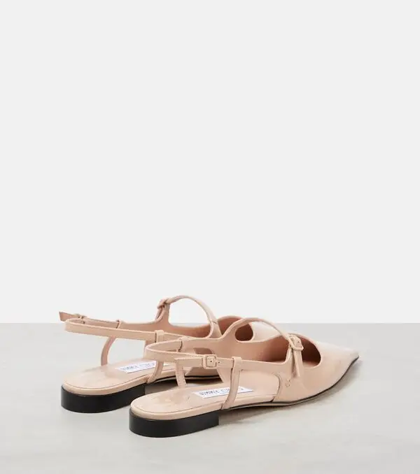 JIMMY CHOO Didi Patent Leather Slingback Flats - Pink