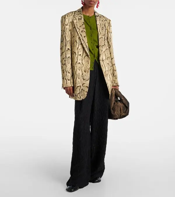 Dries Van Noten Snake-effect Jacquard Blazer